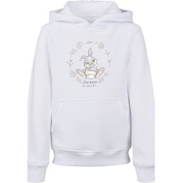 Kapuzenpullover F4NT4STIC "Disney Bambi Klopfer Thumper Sweet As Can Be" Gr. 110/116, weiß, Mädchen, Obermaterial: 65% Baumwolle, 35% Polyester, Pullover, Print