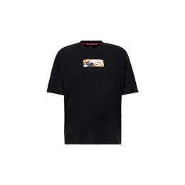 T-Shirt Alpha Industries "Alpha Industries Men - T-Shirts Camo Panel T" Gr. L, schwarz, Herren, Shell: 100% Cotton, Shirts