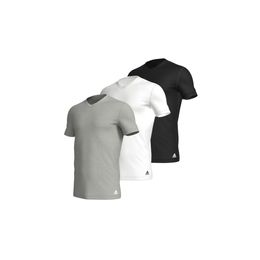 T-Shirt adidas Sportswear ""Active Flex Cotton"" Gr. XXL (8/56), bunt (908, grau, weiß, schwarz), Herren, Single Jersey, Obermaterial: 100% Baumwolle, meliert, unifarben, Shirts, mit V-Ausschnitt und legerer Passform