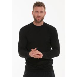 Strickpullover Endurance "Ethow", Damen, Gr. L, schwarz (schwarz, schwarz), 46% Polyester, 29% Viskose, 15% Wolle, 10% Elasthan, unifarben, normal, Rundhals, Pullover Strickpullover, mit 4-Wege-Stretch
