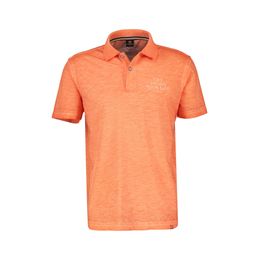 Poloshirt Lerros "Lerros Poloshirt mit Brustprint", Herren, Gr. 5XL, orange (mellow peach), 100% Baumwolle, ohne Ausschnitt, Kurzarm, Shirts