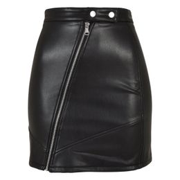 Jerseyrock Urban Classics "Urban Classics Damen Ladies Synthetic Leather Biker Skirt" Gr. 4XL, schwarz Damen Röcke