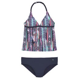 Tankini s.Oliver "Ice Kids" Gr. 122/128, N-Gr, bunt (marine, bunt), Kinder, Polyamid, bedruckt, gestreift, Bikini-Sets, mit detailliertem Druck