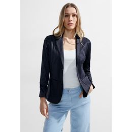 Sweatblazer Cecil Gr. XL (44), blau (universal blau), Damen, Stoff, 53% Polyester, 44% Viskose, 3% Elasthan, unifarben, Blazer, in Unifarbe