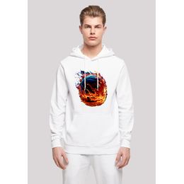 Kapuzenpullover F4NT4STIC "Basketball On Fire Sport HOODIE" Gr. L, weiß Herren Pullover Print