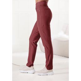 H.I.S. Schlupfhose H.I.S "-Relaxhose" Gr. 32/34, N-Gr, rot (rosenholz) Damen Hosen in Jeans Optik