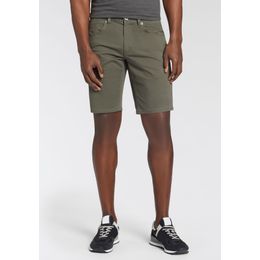 Shorts Bruno Banani Gr. 33, N-Gr, grün (khaki), Herren, Web, Obermaterial: 98% Baumwolle, 2% Elasthan, Hosen, 5 Pocket