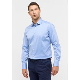 Langarmhemd Eterna "MODERN FIT" Gr. 39, Normalgrößen, blau (mittelblau) Herren Hemden