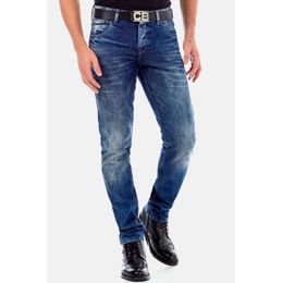 Cipo & Baxx 5-Pocket-Jeans CIPO & BAXX "Jeans" Gr. 29, Länge 32, blau (blau denim) Herren Jeans im Straight Fit