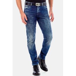 Cipo & Baxx 5-Pocket-Jeans CIPO & BAXX "Jeans", Damen, Gr. 40, L&auml;nge 32, blau (blau denim), 98% Baumwolle, 2% Elasthan, unifarben, Basic, regular fit lang, Jeans 5-Pocket-Jeans, im Straight Fit