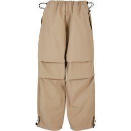 Stoffhose Urban Classics "Urban Classics Damen Ladies Cotton Parachute Pants", Damen, Gr. L, US-Größen, beige (wetsand), 100% Baumwolle, unifarben, oversize, Hosen