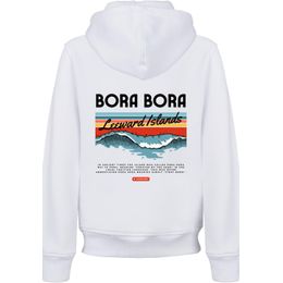 Kapuzenpullover F4NT4STIC "Bora Bora Leewards Island" Gr. 110/116, weiß, Mädchen, Obermaterial: 65% Baumwolle, 35% Polyester, Pullover, Print