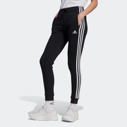 Sporthose adidas Sportswear "ESSENTIALS 3STREIFEN" Gr. S, N-Gr, schwarz-weiß (black, white) Damen Hosen