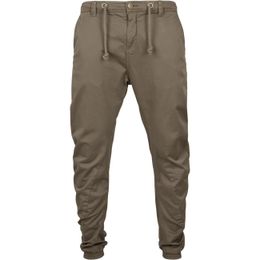 Jogginghose Urban Classics "Urban Classics Herren Stretch Jogging Pants" Gr. L, US-Größen, grün (olive) Herren Hosen