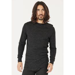 Funktionsshirt WHISTLER "Cerro", Herren, Gr. 4XL, schwarz, 85% Wolle, 15% Lyocell, unifarben, casual, normal, Rundhals, Langarm, Shirts, mit Merinowolle und Lyocell