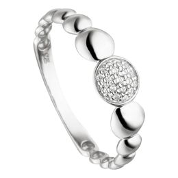 Fingerring Jobo "Ring mit 19 Zirkonia" Fingerringe Gr. 54, Silber 925 (Sterlingsilber), silberfarben (silber 925 + weiß) Damen Silber