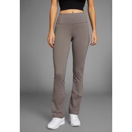 Jazzpants FAYN SPORTS "sporty Jazzpants" Gr. 34, N-Gr, grau (dunkelgrau), Damen, Jersey, Obermaterial: 80% Polyester, 20% Elasthan, clean, unifarben, Hosen, mit hohem Bund