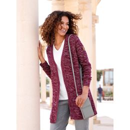 Strickjacke Casual Looks Gr. 44, rot (bordeaux-meliert) Damen Strickjacken