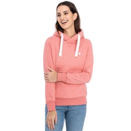 Kapuzensweatshirt DEPROC Active "HildaCMYK II WOMEN" Gr. 36 (S), rosa, Damen, 50% Baumwolle, 50% Polyester, Sweatshirts, weiche Fleecejacke mit Kängurutasche