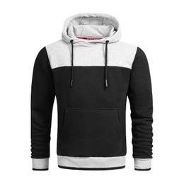 Kapuzenpullover Alessandro Salvarini "ASLerio" Gr. L, grau (hellgrau - schwarz) Herren Pullover Hoodie Sweatshirt mit großer Kapuze, Kapuze