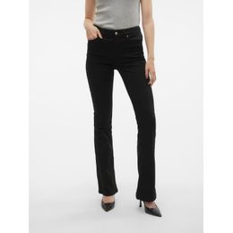 Véro Moda Bootcut-Jeans VERO MODA "VMFLASH MR FLARED JEANS LI140 GA NOOS" Gr. L (40), Länge 30, schwarz Damen Jeans