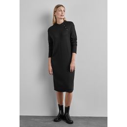 Midikleid Street One Gr. 34, EURO-Größen, schwarz, Damen, Stoff, 83% Viskose, 12% Polyester, 5% Elasthan, unifarben, Kleider, knielang