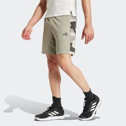 Shorts adidas Performance "CAMO SHORT" Gr. L, N-Gr, grün (silber pebble), Herren, Obermaterial: 100% Polyester, Hosen