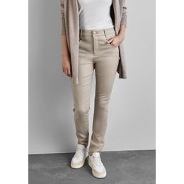 Lederimitathose Street One Gr. 42, Länge 30, beige (driftwood beige) Damen Hosen High Waist