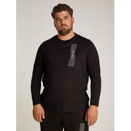 Langarmshirt "BT_HORIZONTAL LOGO LS T-SHIRT", Herren, Gr. XXXL, schwarz (ck schwarz), Single Jersey, Obermaterial: 100% Baumwolle, CALVIN KLEIN BIG & TALL, unifarben, casual, regular fit, Rundhals, Langarm, Shirts, in Großen Größen mit Logoschriftzug