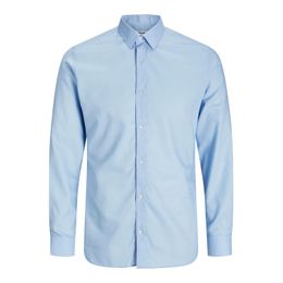 Jack & Jones Langarmhemd JACK & JONES "JJJOE STRUCTURE SHIRT LS AW24" Gr. S, N-Gr, blau (cashmere blue) Herren Hemden