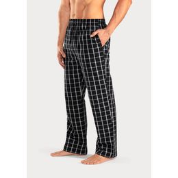 Pyjamahose AUTHENTIC LE JOGGER Gr. 56/58 (XL), N-Gr, schwarz (schwarz, kariert) Herren Hosen Schlafhose mit Seitentaschen und Bindeband