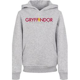 Kapuzenpullover F4NT4STIC "Harry Potter Gryffindor Text" Gr. 122/128, grau (erdgrau), Mädchen, Obermaterial: 65% Baumwolle, 35% Polyester, Pullover, Print