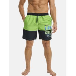 Badeshorts Jan Vanderstorm "Badeshort REDHOLF" Gr. XL, N-Gr, grün Herren Badehosen in zweifarbiger Optik