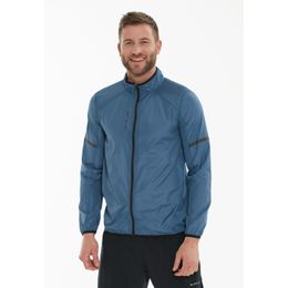 Laufjacke ELITE LAB "Jago", Herren, Gr. XL, blau (blau, grau), 100% Polyester, unifarben, normal, hoch geschlossener Ausschnitt, Jacken, mit winddichter Funktion