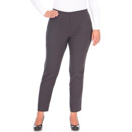 Stoffhose KjBRAND "Susie XS Ankle Bengaline", Damen, Gr. 52 (26), K-Gr, grau (anthrazit), Web, Obermaterial: 80% Viskose, 17% Polyamid, 3% Elasthan, casual, skinny fit knöchellang, Hosen, mit Schlupfbund