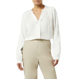 comma, Satinbluse COMMA Gr. 34, beige (ecru) Damen Blusen mit Zier-Detail am Ausschnitt