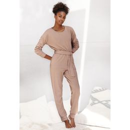 Overall Lascana Gr. 32/34, N-Gr, grau (taupe) Damen Overalls Jumpsuit