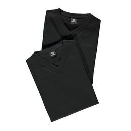 T-Shirt Lerros "Lerros V-Neck Doppelpack T-Shirt in Premium Baumwollqualität", Herren, Gr. 4XL, schwarz, 100% Baumwolle, V-Ausschnitt, Kurzarm, Shirts