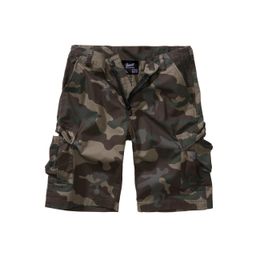 Stoffhose Brandit "Brandit Herren Kids BDU Ripstop Shorts" Gr. 134/140, Normalgrößen, grün (schwarzcamo), Jungen, 100% Baumwolle, Hosen