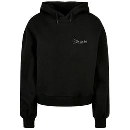 Kapuzenpullover Merchcode "Merchcode Damen Ladies It Beats Loud Organic Oversized Hoody" Gr. L, schwarz (black) Damen Pullover