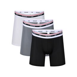 Boxer Reebok "Mens RBK Sports Trunks Med FINLO" Gr. L, schwarz-weiß (black/white/grey) Herren Unterhosen mit elastischem Logobund