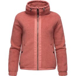 Sweatjacke Ragwear "Nordicka" Gr. 4XL (48), rosa (altrosa) Damen Sweatjacken Sportliche Kapuzenjacke mit Kunstleder-Elementen