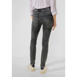 Slim-fit-Jeans Street One, Damen, Gr. 29, Länge 30, grau (authentic dunkelgrau wash), Jeans, 82% Baumwolle, 16% Polyester, 2% Elasthan, unifarben, casual, lang, Jeans, 4-Pocket Style