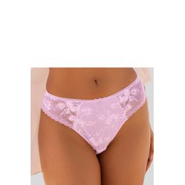 String Lascana, Damen, Gr. 48/50, rosa (light lavenda), Spitze, Obermaterial: 87% Polyamid, 13% Elasthan, körpernah, Unterhosen, rundherum aus floraler, dezent transparenter Spitze