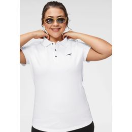 Poloshirt Kangaroos Gr. 48/50, weiß Damen Shirts Kurzarm, unifarben, Polokragen, aus Baumwolle