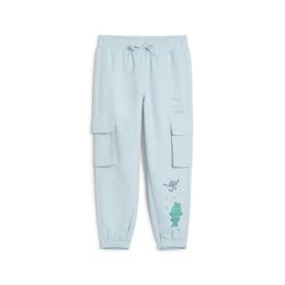 Sporthose Puma "Puma x TROLLS Cargohose Jungen" Gr. 116, Normalgrößen, blau (frosted dew blue) Kinder Hosen