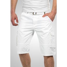 Cargoshorts Alessandro Salvarini "ASNico" Gr. W29, Normalgrößen, weiß, Herren, Obermaterial: 100% Baumwolle, Hosen, inklusive passendem Gürtel