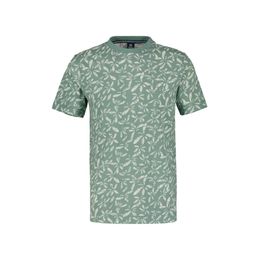 T-Shirt Lerros "Lerros T-Shirt mit Print", Herren, Gr. 5XL, grün (dusty mint), 100% Baumwolle, Rundhals, Kurzarm, Shirts