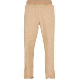 Jogginghose Urban Classics "Urban Classics Herren Heavy Terry Garment Dye Slit Sweatpants" Gr. 4XL, US-Größen, beige (unionbeige), Herren, 100% Baumwolle, unifarben, Hosen