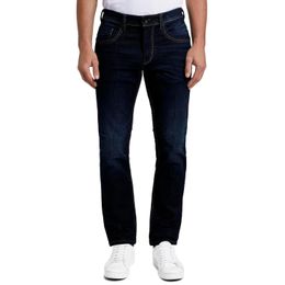 5-Pocket-Jeans Tom Tailor "Marvin Straight" Gr. 32, Länge 36, blau (dark stone wash) Herren Jeans mit Stretch und Kontrastnähten